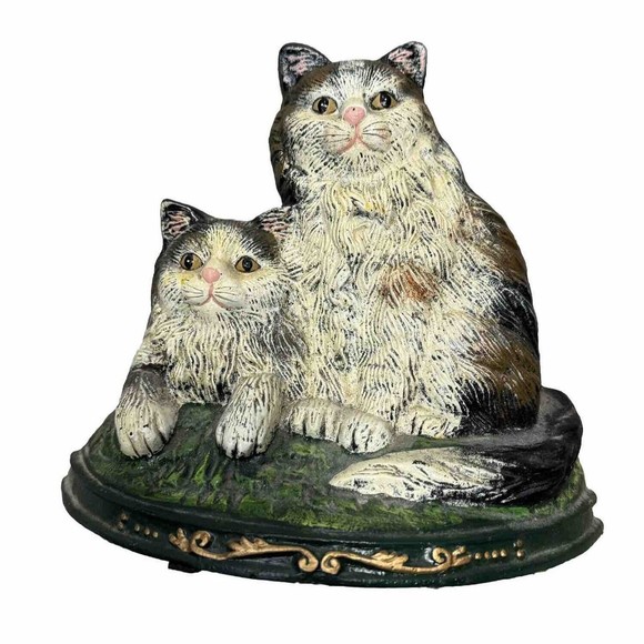 Unbranded | Accents | Vintage Cast Iron Cats Kitties Handpainted ...